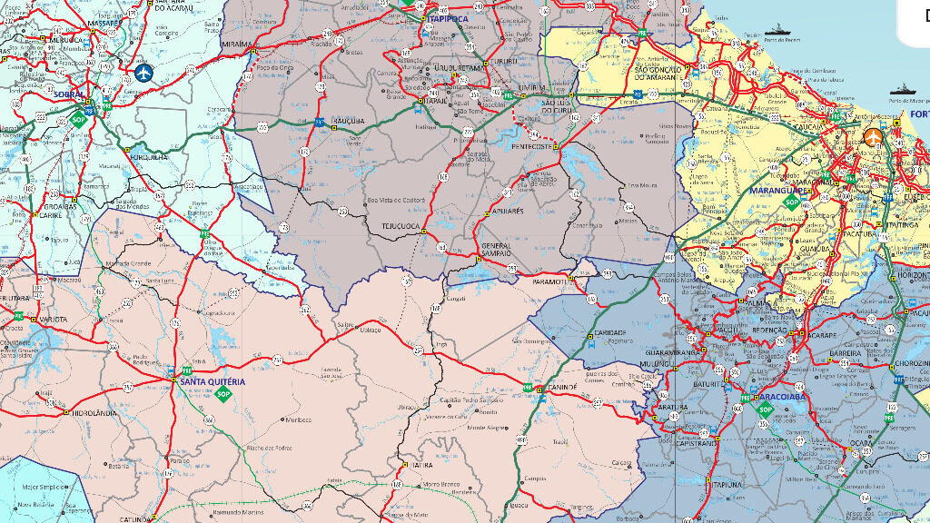 Com atualização anual, SOP disponibiliza novo Mapa Rodoviário do Ceará